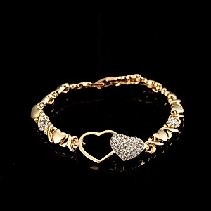 Giffor Jewelry Suit 14K Filled Gold Necklaces,Women Earrings With Bracelets Rings Necklaces Gifts