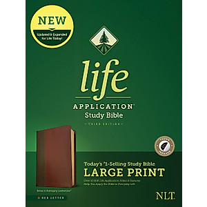 Tyndale NLT Life Application Study Bible, Third Edition, Large Print (LeatherLike, Brown/Mahogany, Indexed, Red Letter) – New Living Translation Bible, Large Print Study Bible for Enhanced Readability