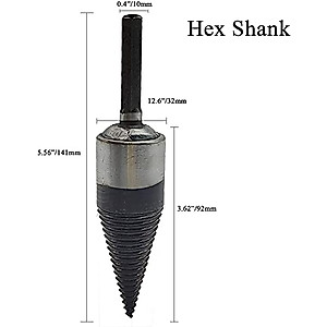 Hex Shank Firewood Drill Bit Wood Splitter,Overall Wood Splitter Drill Bit(32mm),Electric Drill Wood Splitter,Electric Log Splitter Hex Firewood Drill Bit.