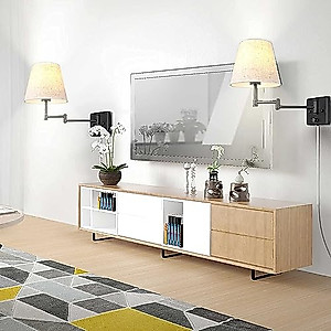 DTREEL Swing Arm Wall Lamp Plug in Cord Industrial Wall Sconce with On/Off Switch Wall Lights Fixtures 1-Light