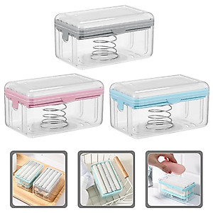Cabilock 3pcs Box Soap Dish Foaming Holder Soap Foaming Case Soap Drainer Soap Foaming Tool Soap Container Foaming Soap Dish Soap Dishes for Bar Soap Household Soap Holder Travel Pp