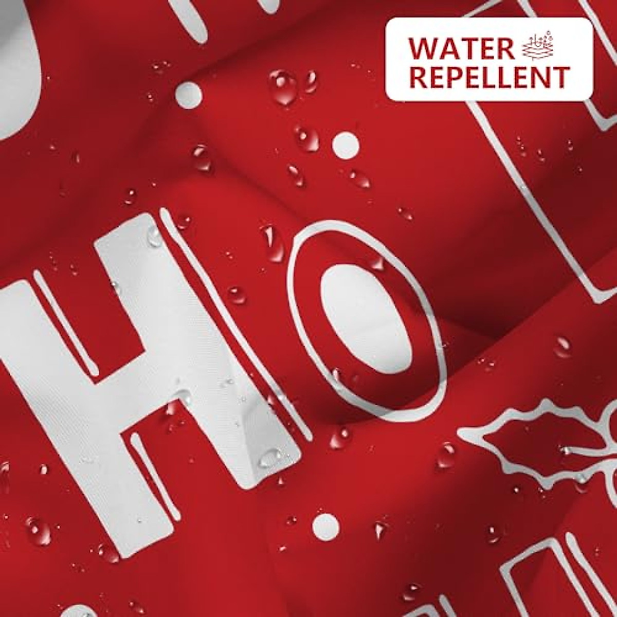 APROPHIC Funny Christmas Shower Curtain for Bathroom Decor Ho Ho Ho Snowflakes Xmas Winter New Year Holiday Red Waterproof Polyester Fabric Shower Curtain Set with 12 Hooks 72x 72 Inches