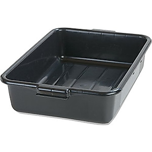 Carlisle FoodService Products N4401003 Comfort Curve™ Ergonomic Wash Basin Tote Box, 5" Deep, Black