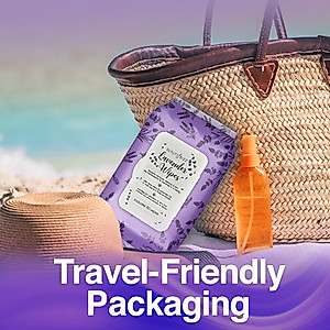 BeautyFrizz Lavender Face Cleansing Wipes - 120 pcs - Gentle Makeup Remover Wipes for Face and Neck - Facial Wipes with Aloe, Retinol, Castor and Vitamin E - Enjoy these Lavender Face Wipes