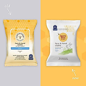 Burt's Bees Baby Face & Hand Cloths, Unscented Cleansing Wipes - 30 Wipes