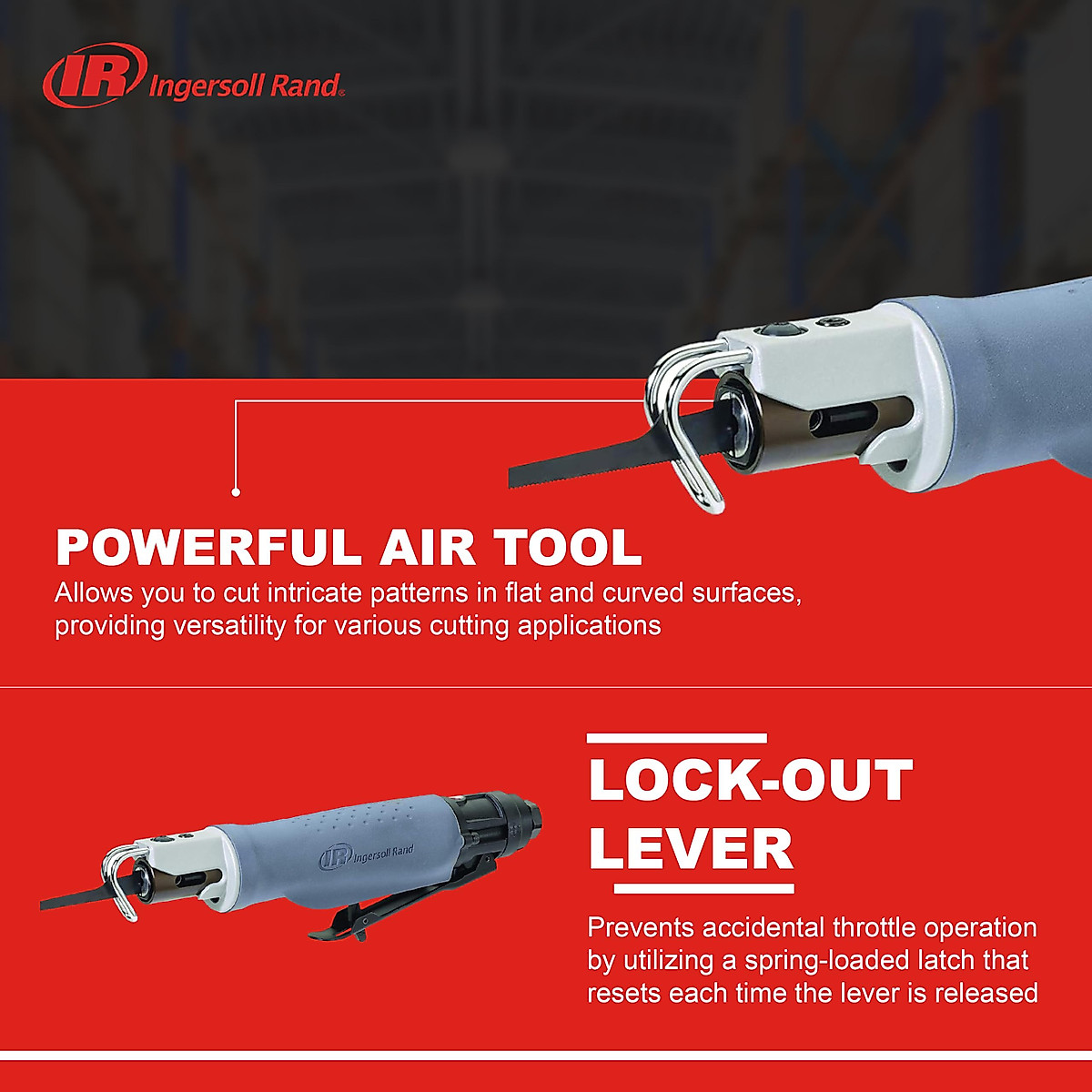 Ingersoll Rand 529 Vibration Reduced Reciprocating Air Saw, 3/8" Stroke Length, 9,500 Strokes Per Minute, 1.5 lbs