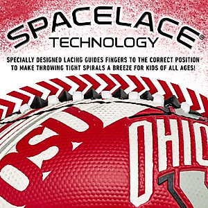 Franklin Sports Ohio State Foam Football - Youth Mini Football for Kids - 8.5" Junior Soft Foam Ball - SPACELACE Easy Grip Cover - Perfect Toy for Kids