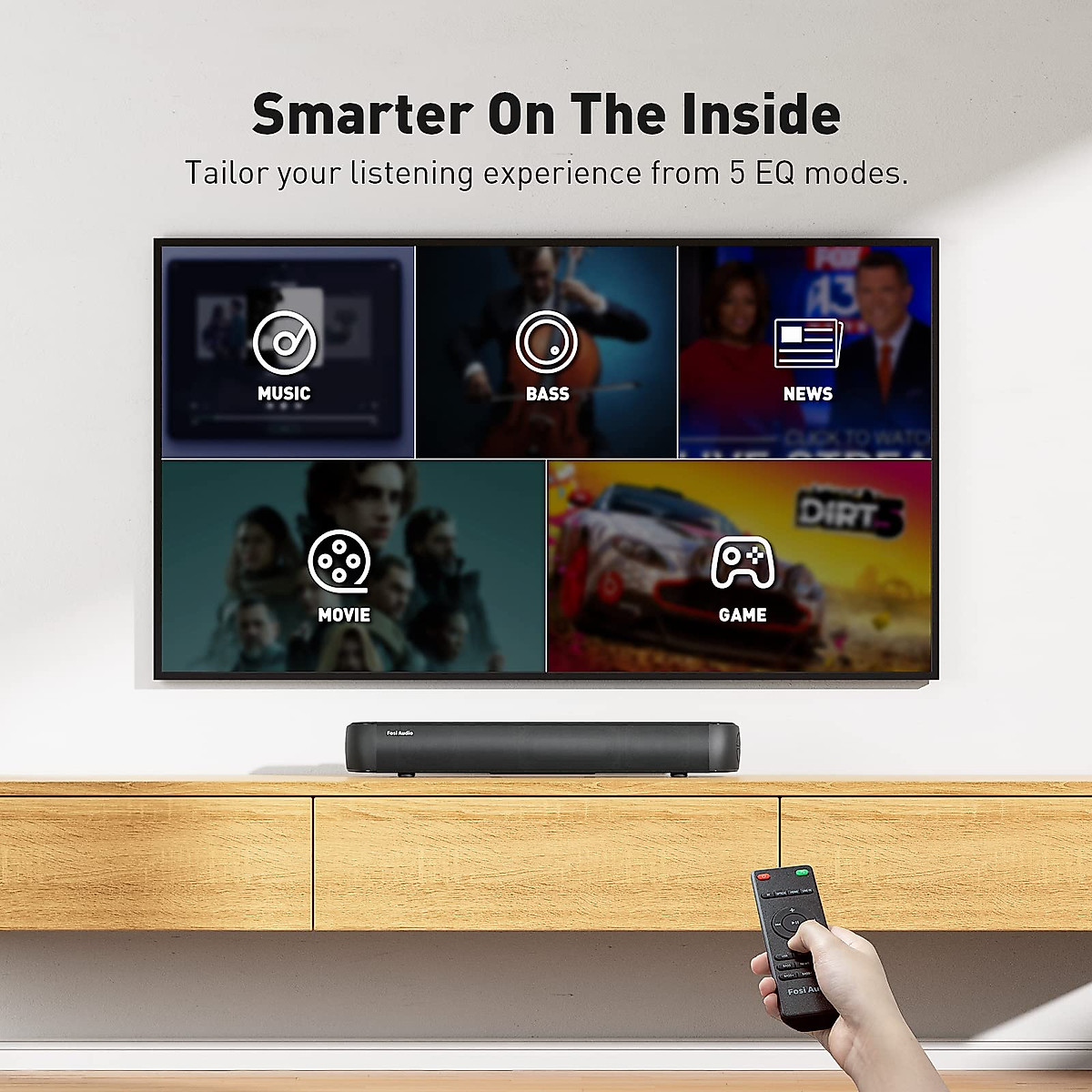 Fosi Audio A3 Small Sound Bars for Computer, Mini Soundbar Speaker for Phone,Projector, 18" Bluetooth Speakers for RV,Garage,Bedroom,Small Space