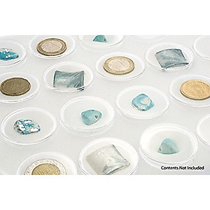 SE Clear Round Display Containers with Snap-On Lids and White Foam Fillers (Pack of 36) - GJ837W