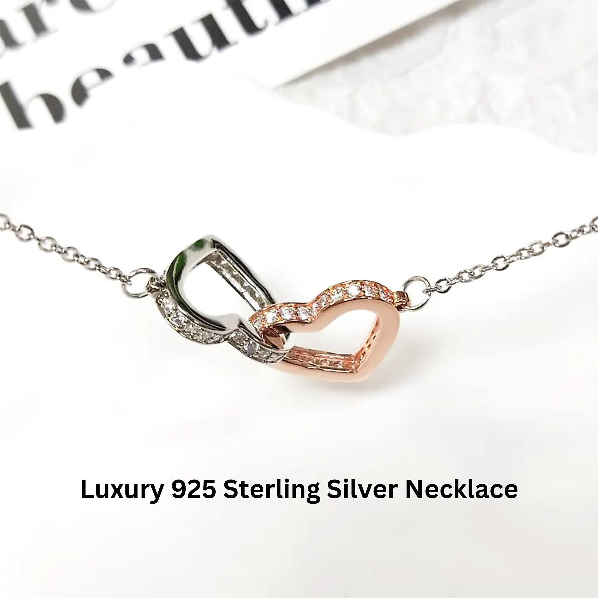 LOTUS-A Pregnancy Gifts for First Time Moms - Sterling Silver S925 Interlock Heart Pendant Necklace with Message Card Mother To Be Soon Present for Expecting Pregnant Women