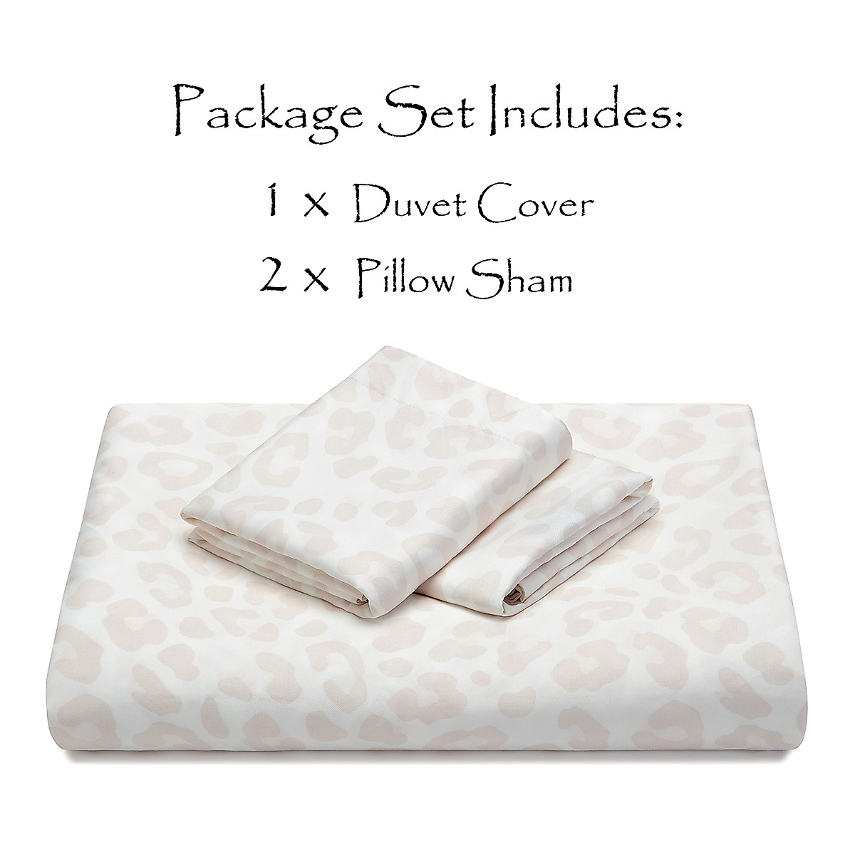 Chanasya Premium Leopard Animal Print Queen Size Bedding Duvet Cover 3-Piece Set Ultra Soft - Zipper Closure Luxurious Rayon Polyester Blend Comforter Cover - Wrinkle, Fade, & Stain Resistant - Cream