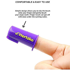 Hertzko Dog and Cat Finger Toothbrush 7-Pack for Small & Large Breeds - Advanced Oral Care, Easy Control - Dog Finger Toothbrush Small Breed Pink, Cat Toothbrush, Cat Finger Brush for Cats Teeth