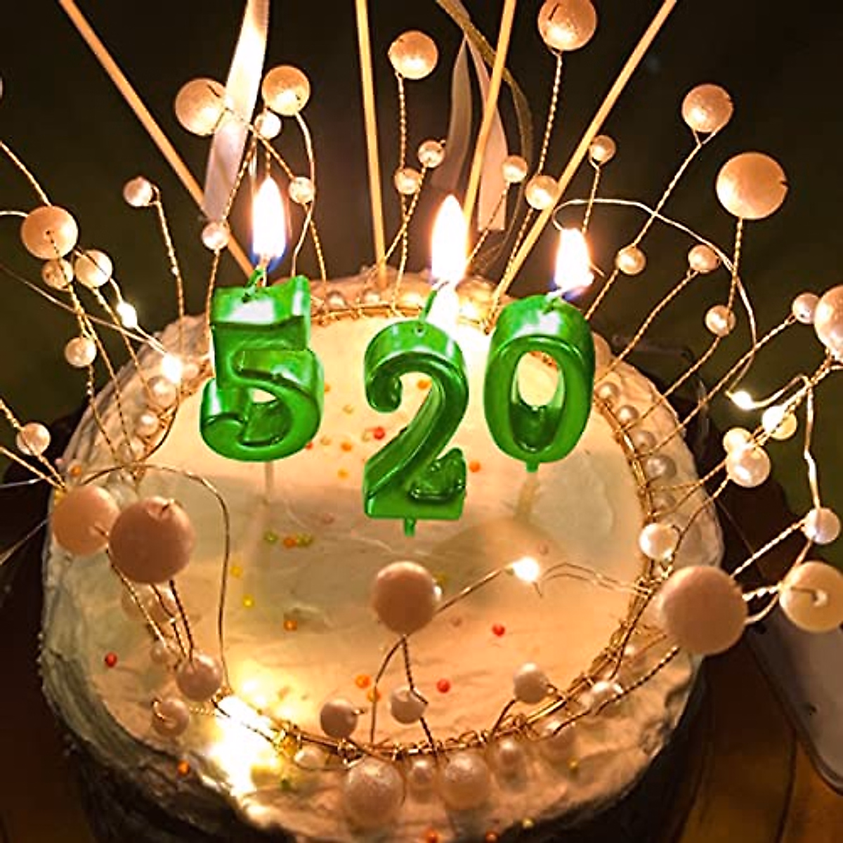 Green Birthday Candles 2 Candle 2nd Two Years Cake Bady Roman Numberal Cool Number Candle No 20 21 22 23 25 24 26 28 27 29