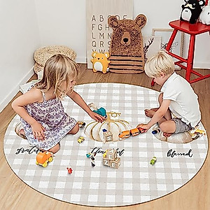 Bufflao Plaid Pumpkins Large Area Rugs Carpet 6 Feet for Bedroom Living Room,Accent Throw Kitchen Hallway Bathroom Runner Rug Low Pile Entryway Door Floor Mat,Thanksgiving Harvest Festival Fall