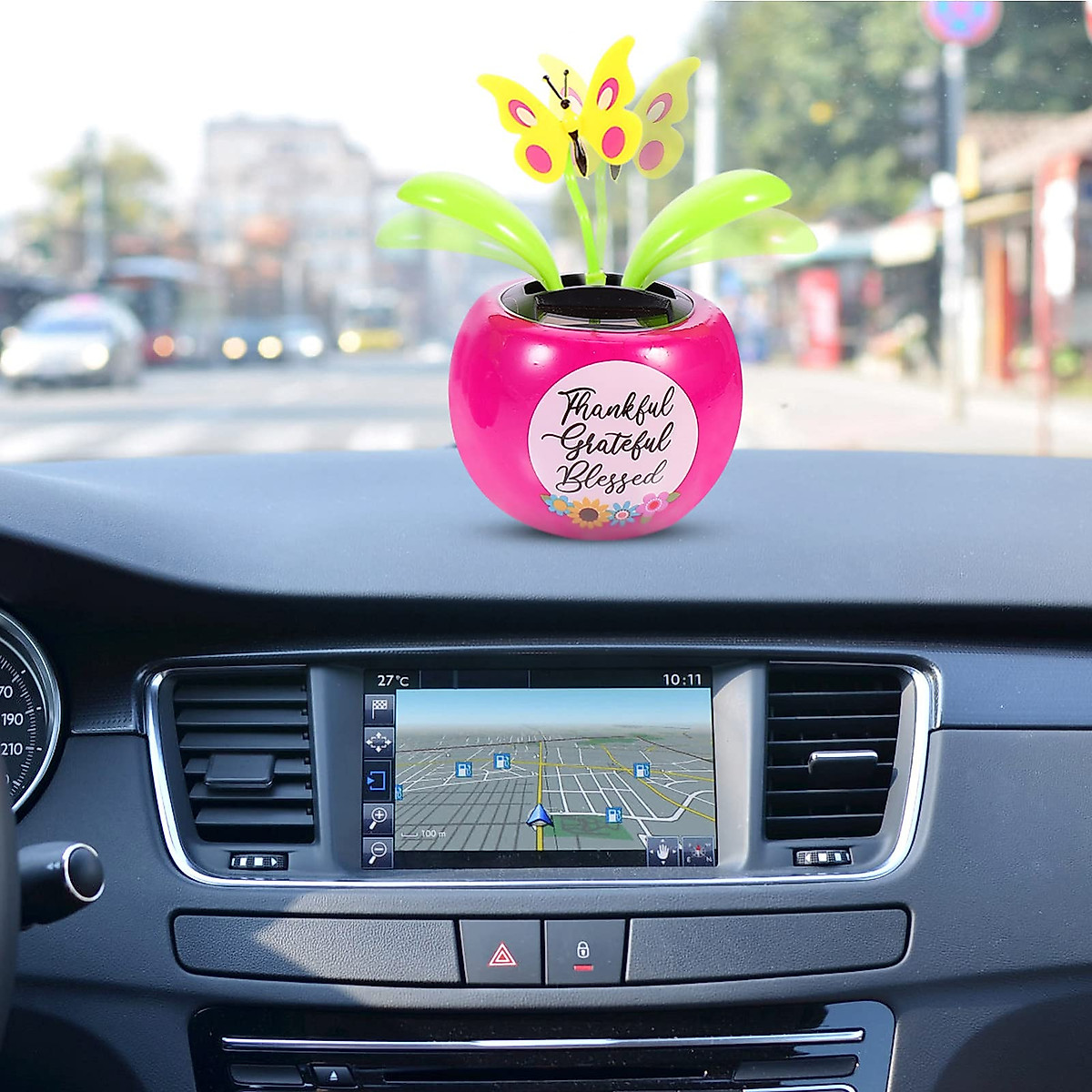 BESPORTBLE 2pcs Solar Dashboard Butterfly Dancing Bobblehead Butterflies Figurine Car Dash Shaking Action Figure Auto Vehicle Dash Decoration