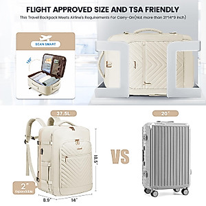 LOVEVOOK Travel Backpack,Carry On Backpack Flight Approved with Toiletry Bag,Expandable Large Laptop Backpack Women Waterproof Backpack Fit 17.3 Inch with USB Charging Port Shoes Compartment