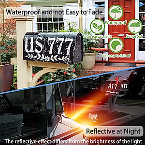 4" 132 Pieces Reflective Mailbox Numbers Letters Stickers for Outside,Self Adhesive Numbers Letters for Mailbox,White Waterproof Vinyl Numbers Letters Decal for Address Door House Cars Trash Bin Home