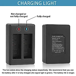 3x1350mAh Action Camera Batteries Rechargeable Compatible with Victure AC940/AC960,Campark V40,PG1350 Replacement Battery with USB Charger