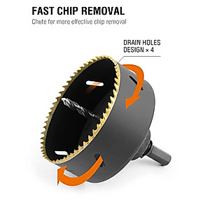 BINOTA M42 Bi-Metal Hole Saw, 102mm-4", for Metal, Wood, Plywood, PVC, Gypsum, Composite, Stainless Steel Plate