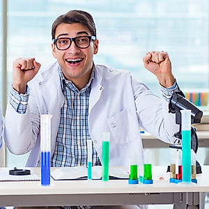 5Pack 250ml Plastic Graduated Cylinder, Transparent Measuring Cylinder Durable Lab Test Tube Flask, 2-Sided Measuring Lines Graduated Cylinder Beaker for Science Projects, Pour Spout