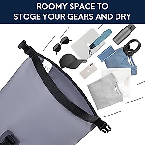 Haimont Dry Bag Waterproof Backpack, Heavy Duty Roll Top Dry Backpack for Men Women SUP, Floating, Sailing, Surfing, 20L, Dark Grey/Light Grey