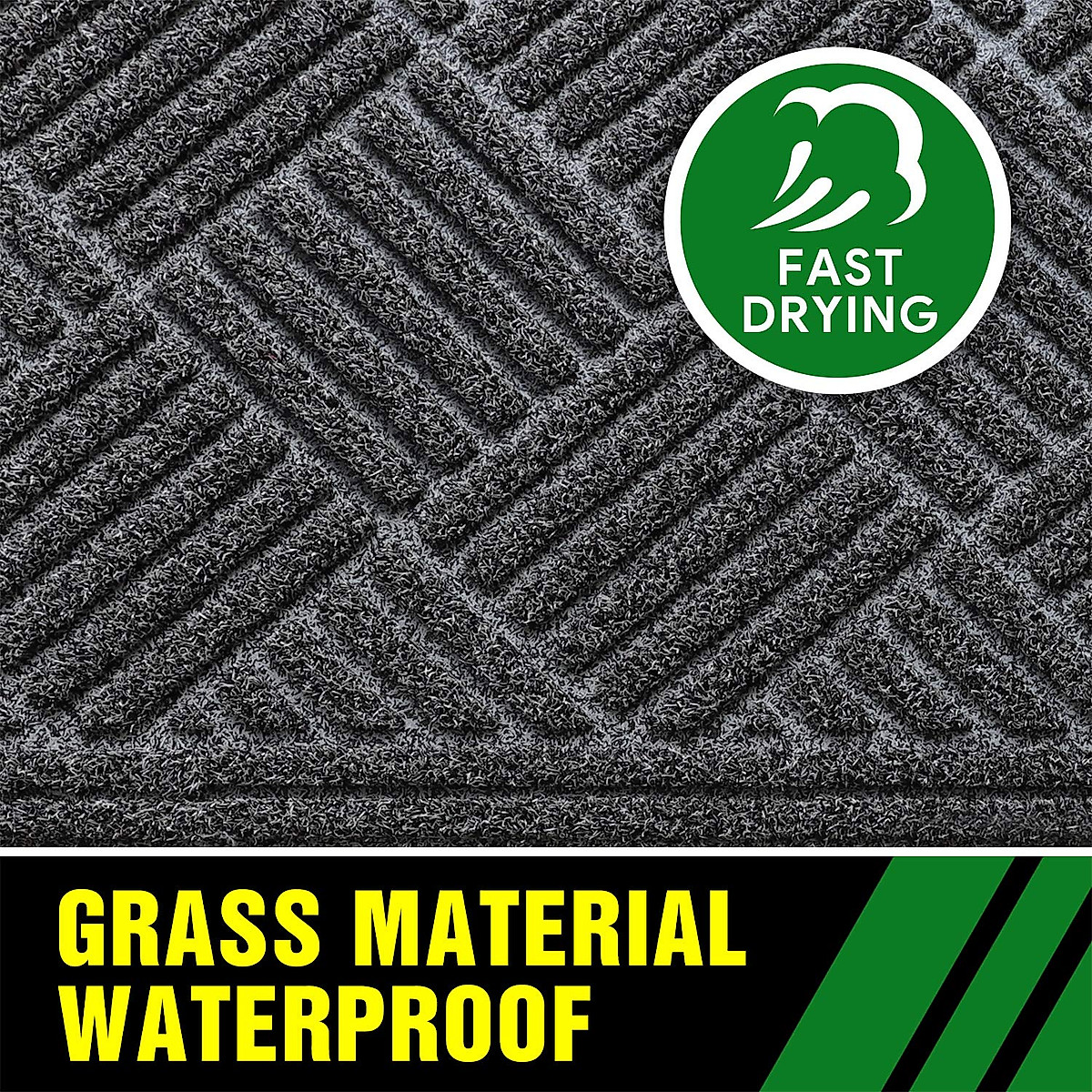 Amagabeli Large Outdoor Door Mats Rubber Shoes Scraper 36" x 24" for Front Door Entrance Outside Doormat Patio Rug Dirt Debris Mud Trapper Waterproof Out Door Mat Low Profile Washable Carpet BG038