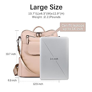 CLUCI Leather Backpack for Women Convertible Backpack Purse Travel Large Fashion Designer Ladies Purse