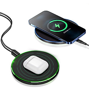 Wireless Charger 20W Max Fast Wireless Charging Pad Compatible with iPhone 11, 12, 13, 14 15 Pro/Pro Max,XS, XS Max, XR, 8 Plus, Air Pods Pro/3/2; for Samsung Galaxy/Note, Galaxy Buds (Black)