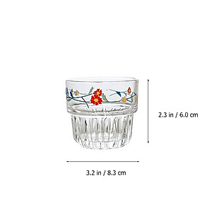 Hemoton 4PCS Romantic Water Glasses Drinking Glasses Tumblers Vintage Glassware for Juice Beverage Beer Cocktail Red