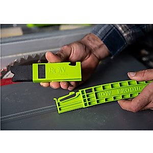 BOW Products MINI PushPRO PP2 - Push Stick for Table Saws - EVA Tipped Push Block That Reduces Vibrations and Improves Material Grip - Woodworking Tools and Safety Accessories