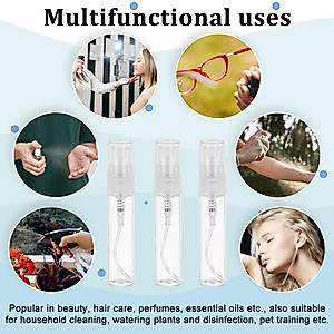 BENECREAT 25 Pack 10ml Small Glass Perfume Bottle Clear Fine Mist Spray Bottles for Essential Oils, Perfume and Cleaning Liquid