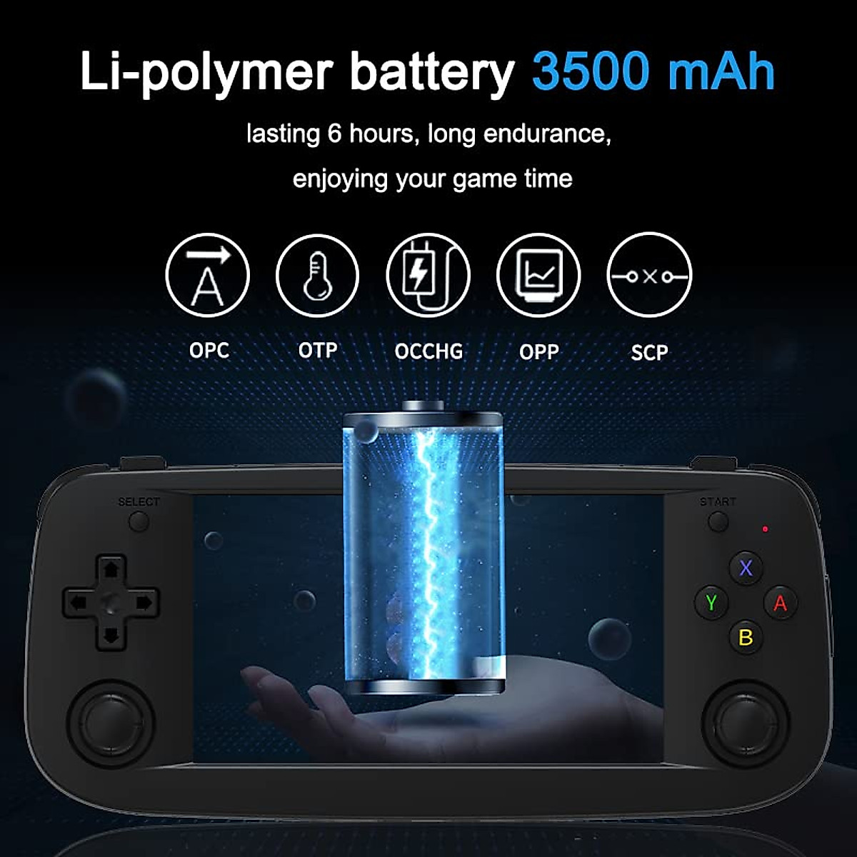 RG503 Handheld Game Console , 4.95 Inch OLED Screen RK3566 Chip Linux System Support 5G WiFi Bluetooth 4.2 Built-in 64G SD Card 4193 Games(Black)