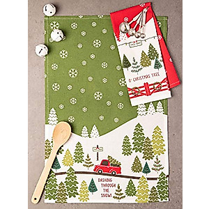 DII Holiday Kitchen Towel Set, Christmas Tea Towels for Baking, Cooking & Entertaining 18x28, Tree Farm, 2 Piece