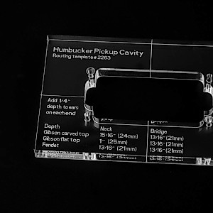 Musiclily Pro CNC Accurate Acrylic Humbucker Pickup Routing Template for Electric Guitar Body