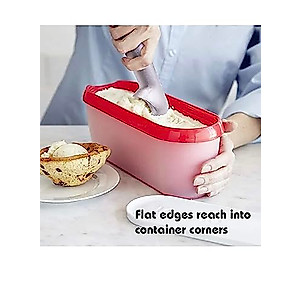 KHADLAN Ice Cream Scoop, Anti Freeze, Non-Stick Aluminium material - 7 inches (Black)