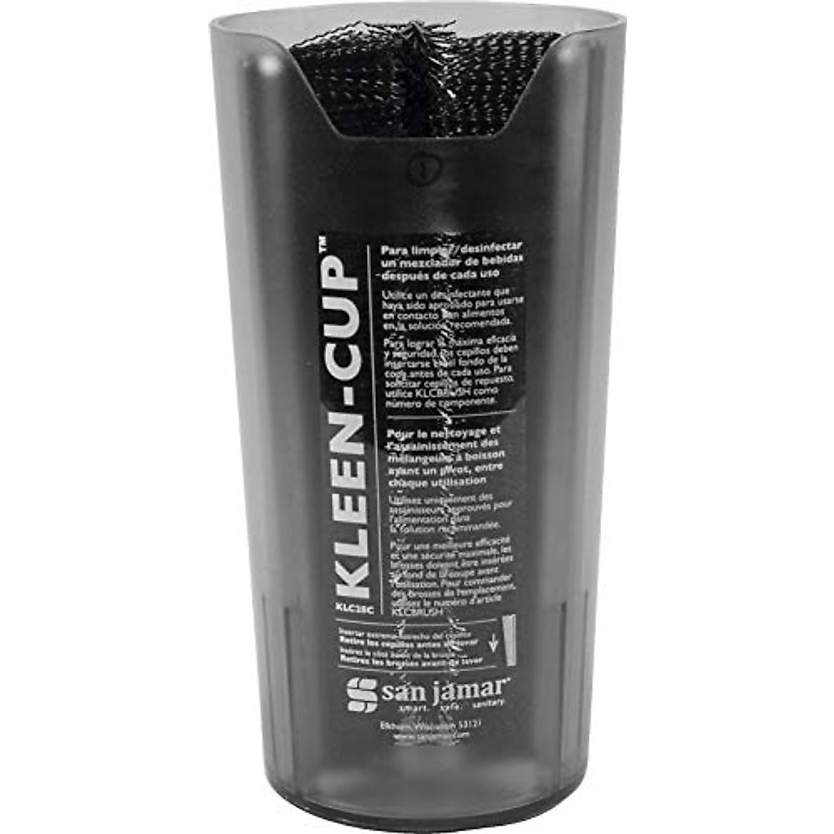 San Jamar KLC28C Kleen Spindle Mixer Sanitizing Cup, 4" Diameter x 7-3/4" Height