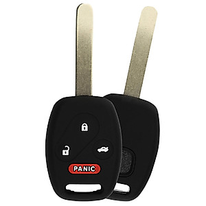 KeyGuardz Keyless Remote Car Key Fob Shell Cover Soft Rubber Case for Honda Accord Civic CR-V Fit Odyssey Pilot (Pack of 2)