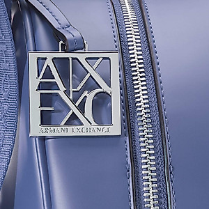 A|X Armani Exchange Small Logo All Over Debossed Backpack, Denim-Denim