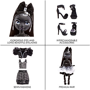 Rainbow High Shadow Series 1 Shanelle Onyx- Grayscale Fashion Doll. 2 Black Designer Outfits to Mix & Match with Accessories, Great Gift for Kids 6-12 Years Old and Collectors, Multicolor, 583554EUC