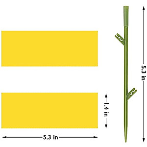 ALLRoad 42 Pcs Yellow Sticky Houseplant Traps Gnat Flying Insect Trap Indoor Fruit Fly Stakes Trap