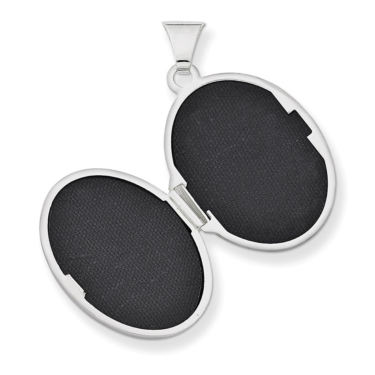 Solid 925 Sterling Silver Scroll Oval Locket Opens Engravable Pendant (26mm Height x 17mm Width)