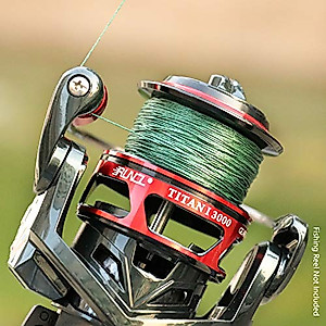 RUNCL PowerBraid Braided Fishing Line, Ultra Durable Braided Line 8 Strands - Seamless Weaving Tech, Enhanced Coating Tech, Round Profile, Zero Stretch (Moss Green, 300Yds, 100LB(45.4kgs))