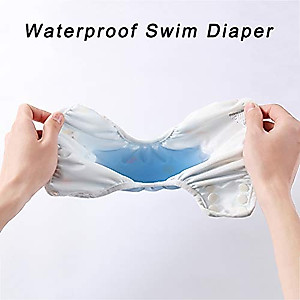 Pink Swim Diapers, Mambobaby Adjustable Stylish Fits Diapers, Waterproof, Reusable for Baby & Newborn Gift 0-24 Months/33 lbs