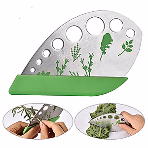 2 Pack Herb Stripper Tool 9 Holes Stainless Steel kale Leaf Stripping Zip Tools, Curved Edge Can be Used as a Kitchen Gadgets