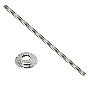 Westbrass 1/2" IPS x 19" Ceiling Mounted Shower Arm with Flange, Polished Chrome, D3619A-26