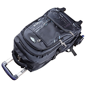 VILINKOU Rolling Backpack Trolley Schoolbag for Boy and Girl Wheels Bags (Blue)