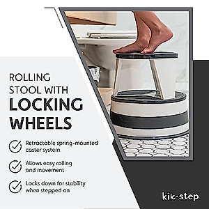 Cramer Kik Step Steel Step Stool - Two Step Stool, Holds 350 lbs (Black)