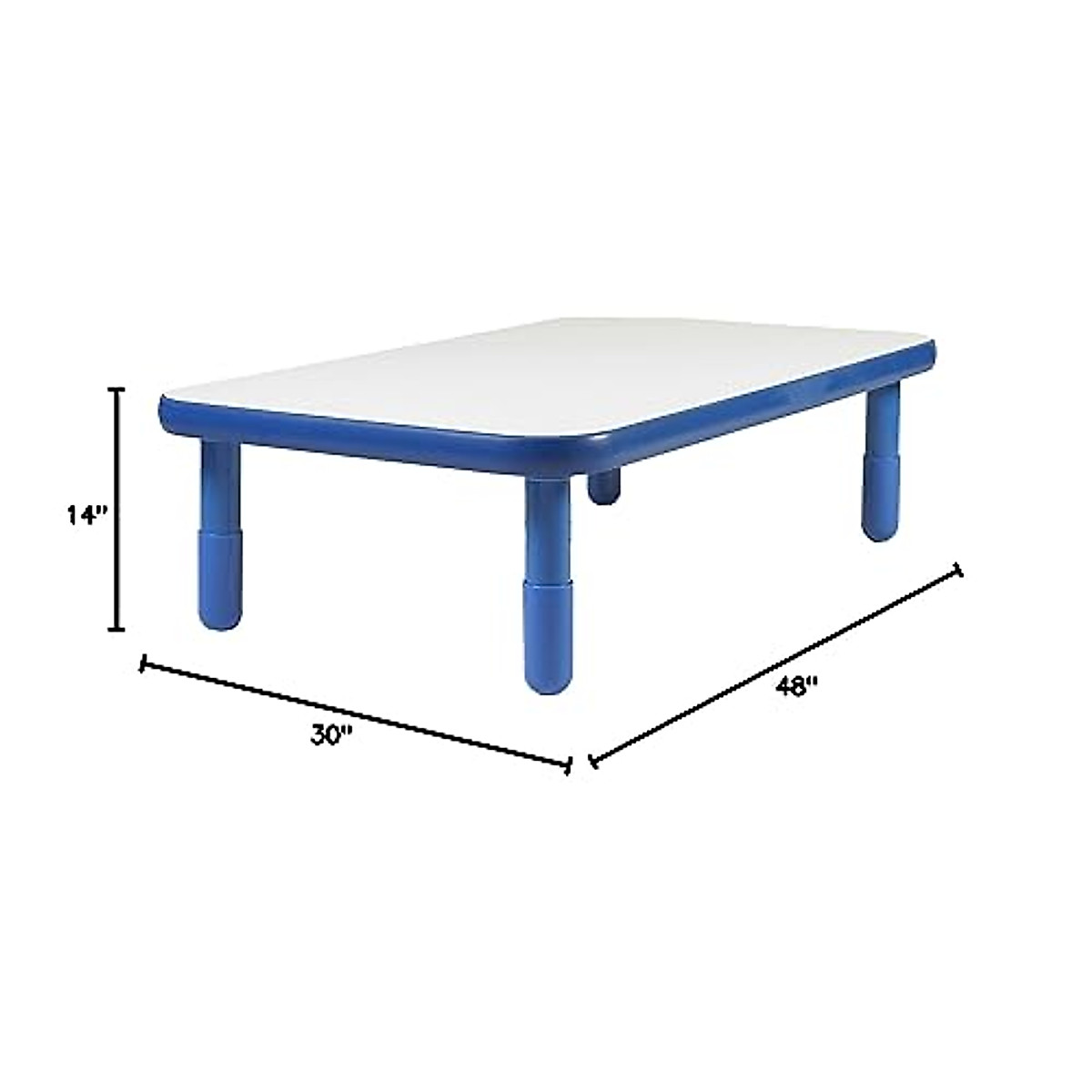 Children’s Factory Baseline 48"x30" Rect. Table, Homeschool/Playroom Toddler Furniture, Kids Activity Table for Daycare/Classroom Learning, 14" Legs, Royal Blue (AB745RPB14)