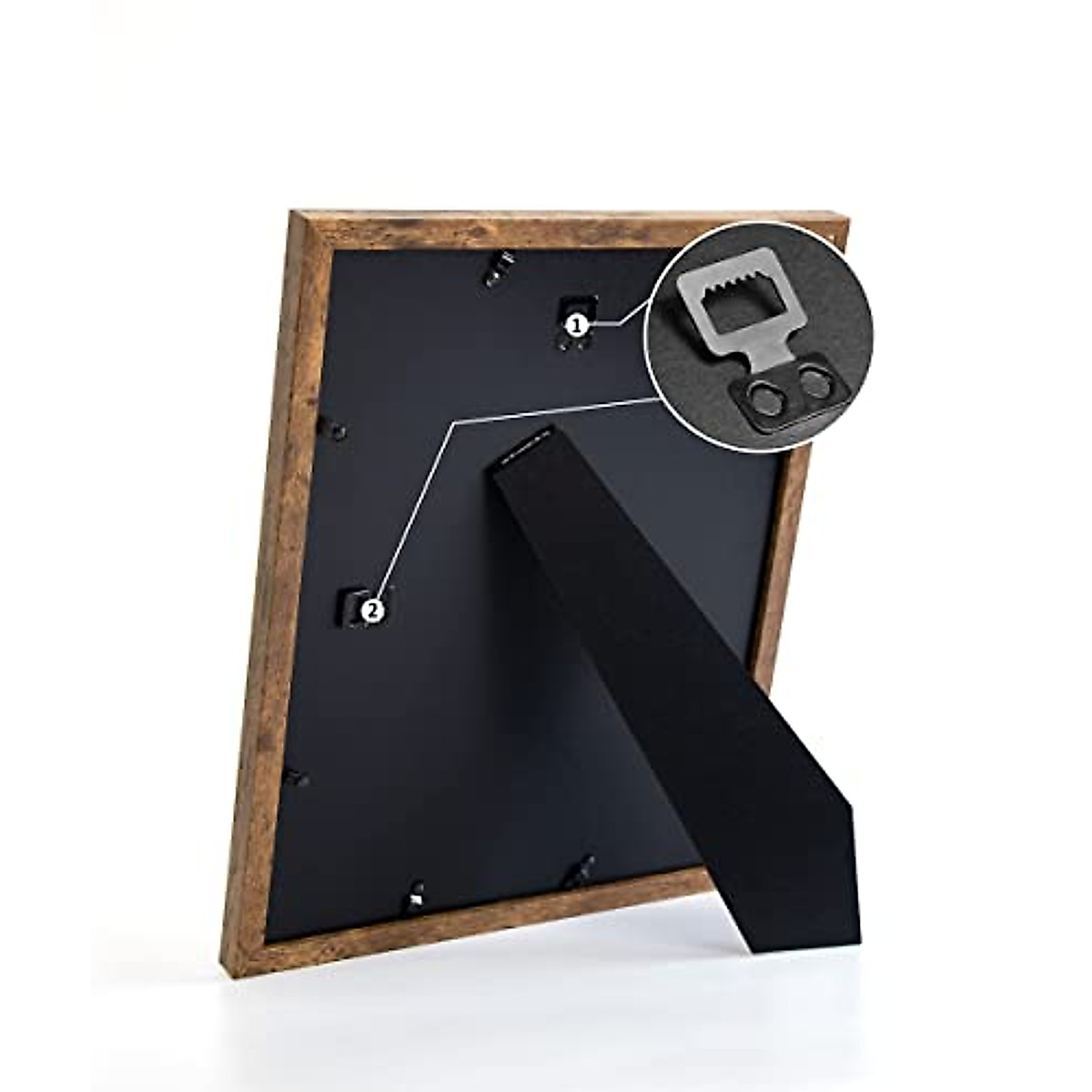 Sonefreiy 11x14 Picture Frame Wood with Mat for 8x10 Modern Brown Photo Frame Set for Desk and Wall Gallery Home Decor Gift, Set of 2