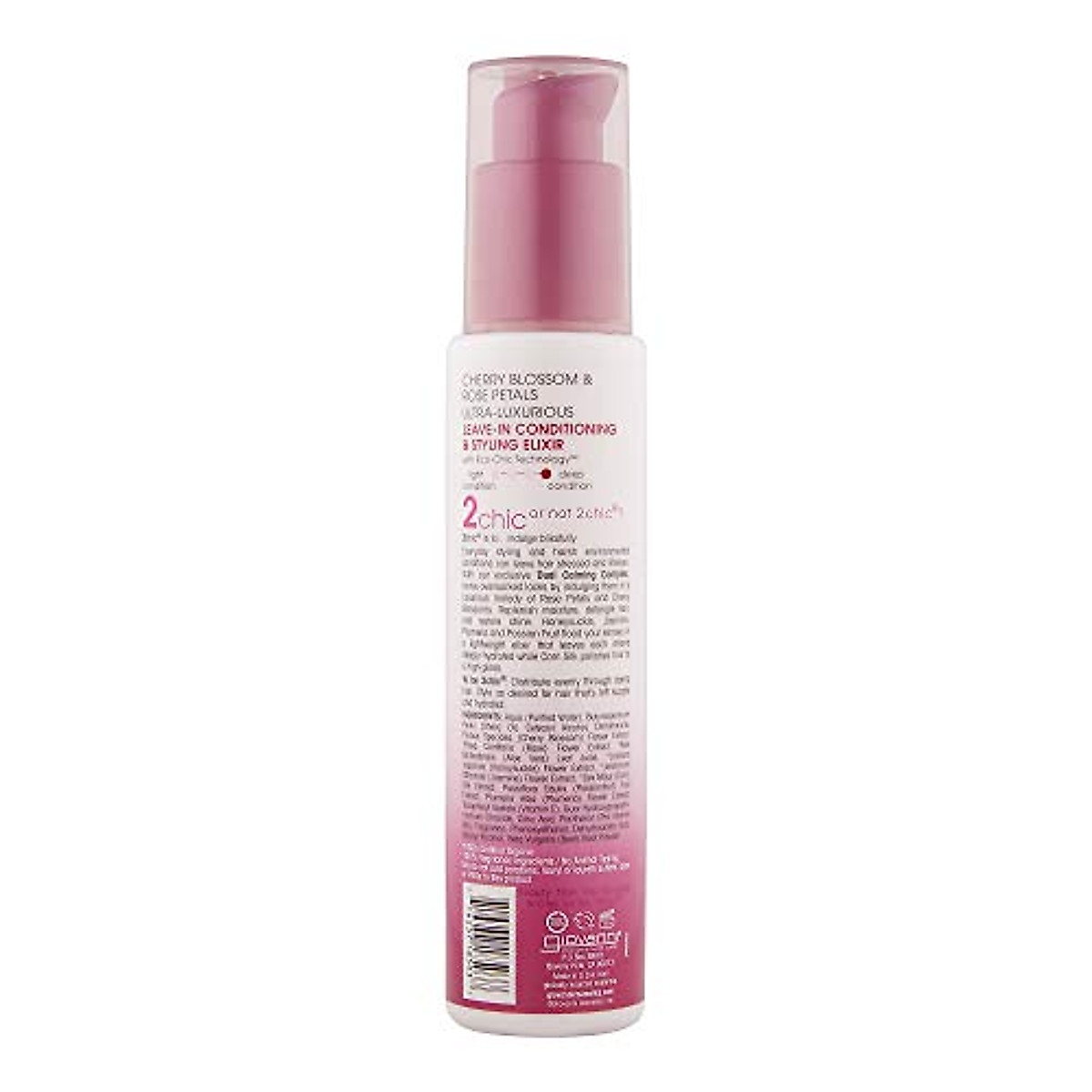 GIOVANNI 2chic Ultra-Luxurious Leave-In Conditioning & Styling Elixir - Smoothing Hair Cream for Curly & Wavy Hair, Enriched with Aloe Vera, Paraben Free, Color Safe - Cherry Blossom & Rose Petal, 4oz